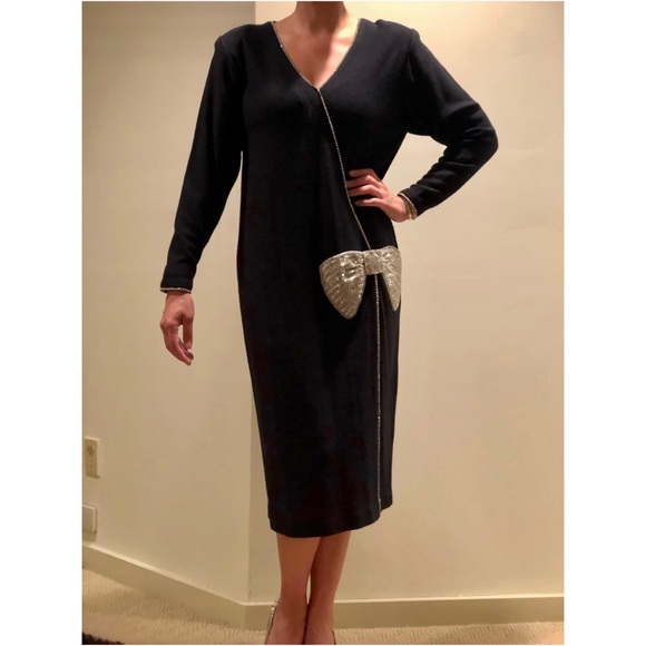 Jean Ingram | Dresses | Vintage 8s Jean Ingram Beaded Dress With Bow 0 ...